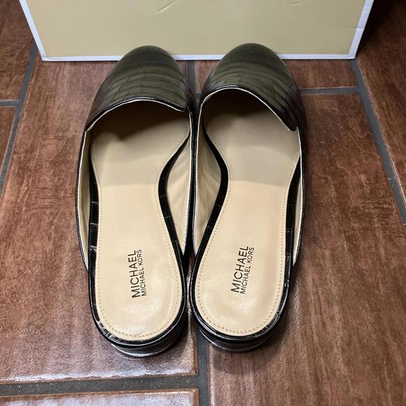 Michael Kors | Shoes | Michael Kors Natasha Embossed Leather Mules ...